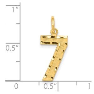 LaneMax | Jewelry | 4k Medium Diamondcut Number 7 Charm | Poshmark